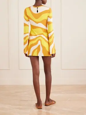 CALA DE LA CRUZ Maisha Printed Jersey Mini Dress