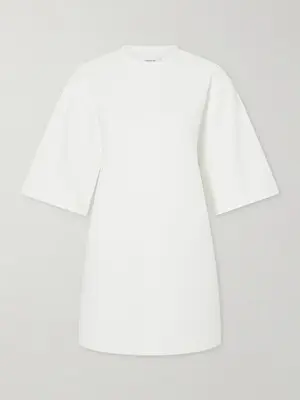 Wardrobe.NYC Cut-out Cotton-blend Jersey Mini Dress - White