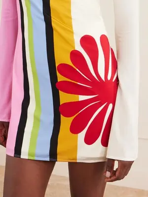 CALA DE LA CRUZ Maisha Printed Stretch-jersey Mini Dress - Pink