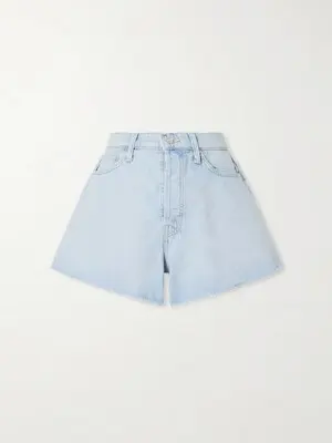 MOTHER Flutter Faded Denim Shorts - Blue