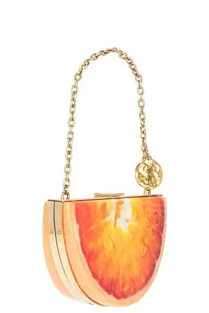 Saint Laurent Resin Orange Slice Mini Clutch With Bronze-tone Hardware