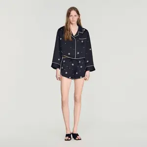 Sandro Beaded And Rhinestone Shorts