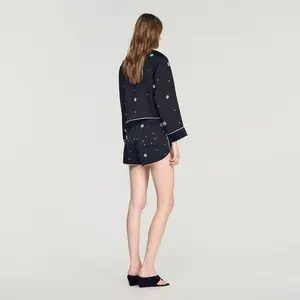 Sandro Beaded And Rhinestone Shorts