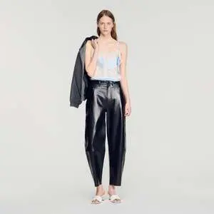 Sandro Lingerie-style Top With Lace - Blue / Ecru
