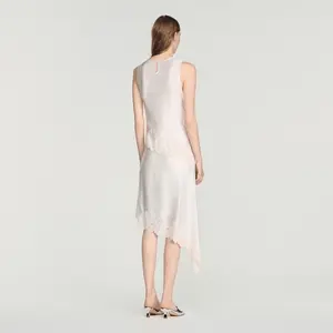 Sandro Asymmetric Satin-effect Dress