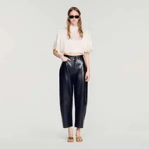 Sandro Satin Cape-effect Crop Top