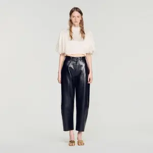 Sandro Satin Cape-effect Crop Top