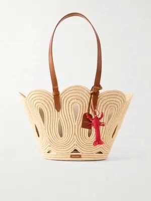 AQUAZZURA Artist Medium Raffia Tote - Neutrals