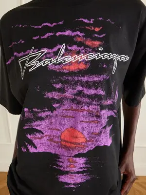 Balenciaga Printed Cotton-jersey T-shirt