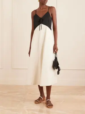 Sea Angelina Two-tone Twill Maxi Dress