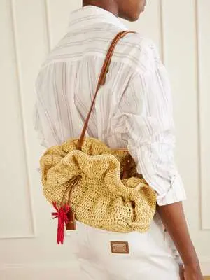 AQUAZZURA Paradise Mini Raffia Bag - Neutral