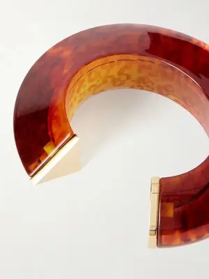 Alaïa Edge Gold-tone Bangle - Tortoiseshell