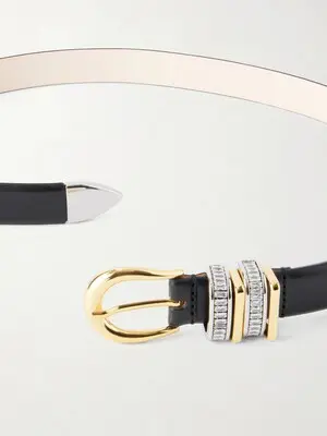 DEHANCHE Hollyhock Stone Onyx Embellished Leather Belt