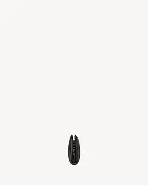 Saint Laurent Soft Clutch In Satin With Cassandre Charm