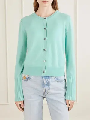 LA LIGNE Cashmere Cardigan With Ribbed Trims And Elongated Cuffs