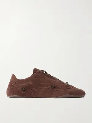 Balenciaga Balenciaga City Studded Suede Sneakers Brown