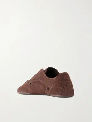 Balenciaga City Studded Suede Sneakers - Brown