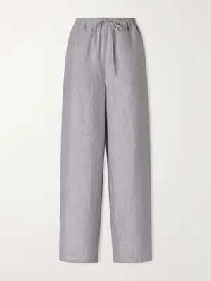 ERES Bienheureux Linen Straight-leg Drawstring Pants - Gray