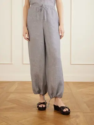 ERES Bienheureux Linen Straight-leg Drawstring Pants