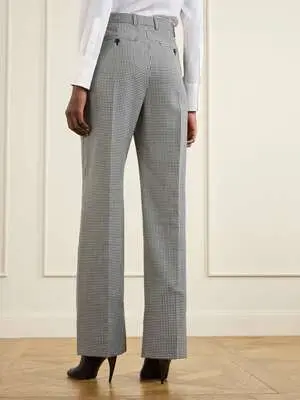 Alexander McQueen Gingham Wool Straight-leg Pants
