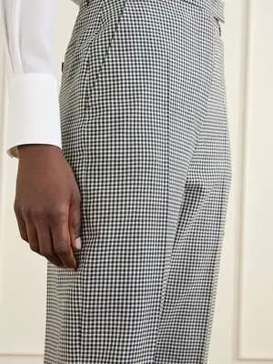 Alexander McQueen Gingham Wool Straight-leg Pants