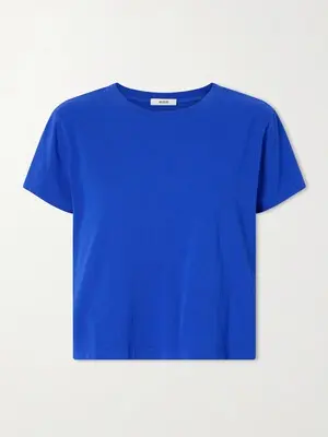 AGOLDE Adine Cropped Organic Cotton-jersey T-shirt - Blue