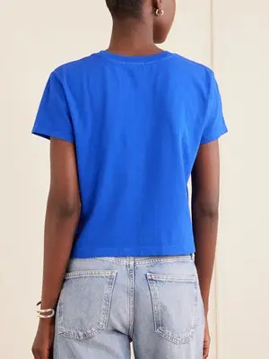 AGOLDE Adine Cropped Organic Cotton-jersey T-shirt - Blue