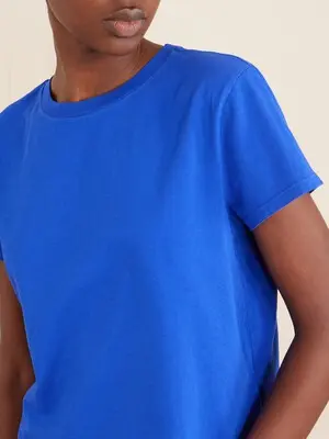 AGOLDE Adine Cropped Organic Cotton-jersey T-shirt - Blue