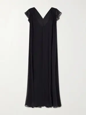 ERES Shirred Muslin Maxi Dress - Black