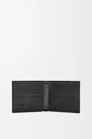 Loewe Puzzle Bifold Wallet In Supple Grained Leather Skin - Black
