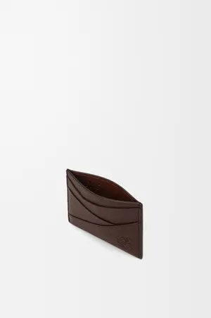 Loewe Puzzle Plain Cardholder In Supple Grained Leather Skin - Chocolate