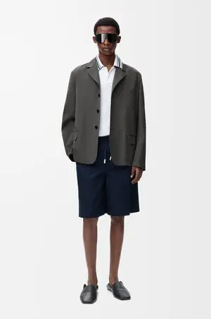 Loewe Jacket In Cotton And Silk - Medium Grey