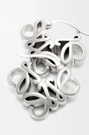 Loewe Anagram Bombé Hoop Earrings In Sterling - Silver