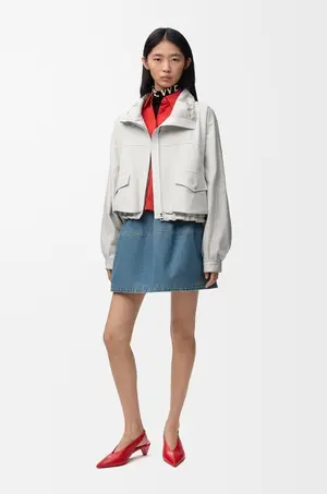 Loewe Jacket In Cotton And Silk - Ivory