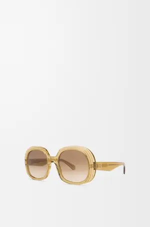 Loewe Mini Anagram Steps Square Sunglasses - Transparent Olive
