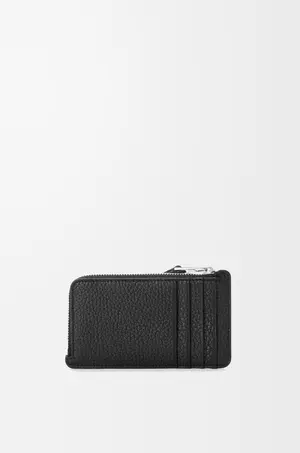 Loewe Puzzle Coin Cardholder In Supple Grained Leather Skin - Black