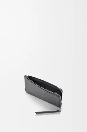 Loewe Puzzle Coin Cardholder In Supple Grained Leather Skin - Blue Grey