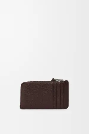 Loewe Puzzle Coin Cardholder In Supple Grained Leather Skin - Chocolate