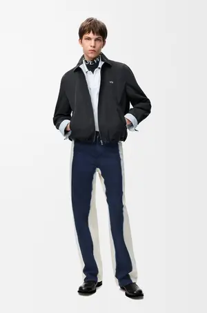 Loewe Zip-up Jacket In Technical Cotton - Black