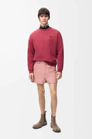 Loewe Cotton Sweatshirt With Anagram Embroidery - Red