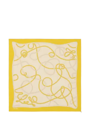 Loewe Scarf In Silk Beige/yellow