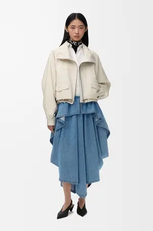 Loewe Skirt In Denim - Light Blue