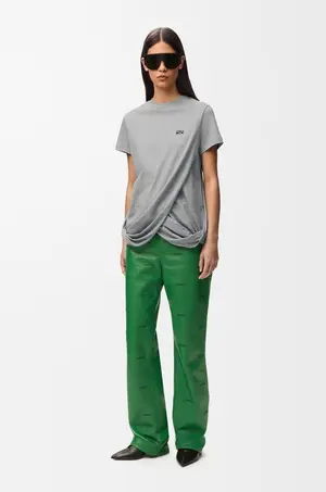 Loewe Draped T-shirt In Cotton - Grey Melange