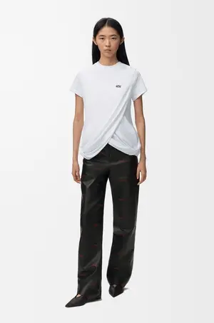 Loewe Draped T-shirt In Cotton - White