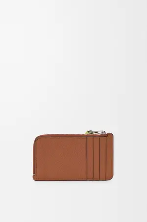 Loewe Coin Cardholder In Soft Grained Leather Skin - Squirrel/beige