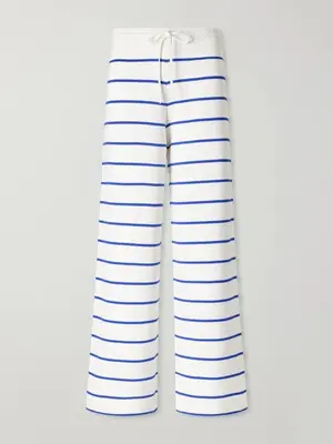 LA LIGNE Striped Cotton Wide-leg Pants - White