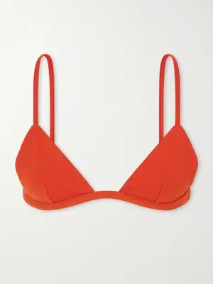 Matteau Crinkled Triangle Bikini Top - Red