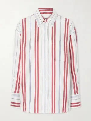 TWP Big Joe Striped Silk Shirt - Blue