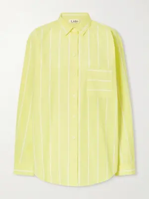 LIDO Striped Cotton-poplin Shirt - Yellow