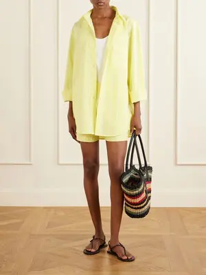 LIDO Striped Cotton-poplin Shirt - Yellow